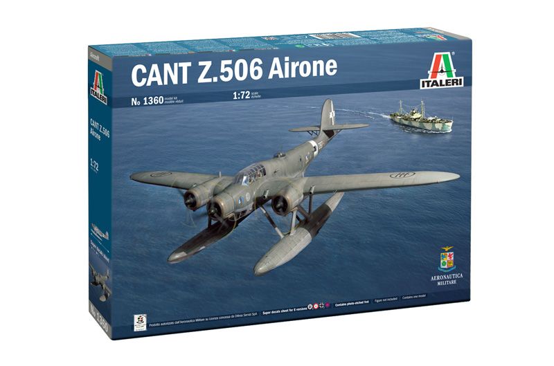 Модель самолета сборная гидросамолет cant Z.506 airone Масштаб 1/72 (26,8 см) Italeri Арт.1360ИТ