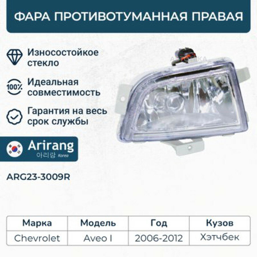 Фара противотуманная правая 5dr ARIRANG ARG233009R