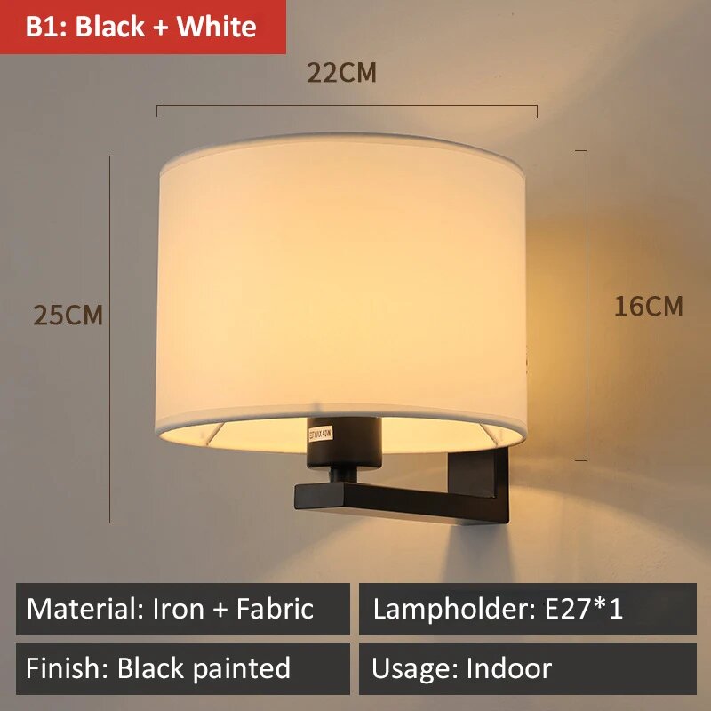 Настенный светильник с круглым абажуром B1, No bulb