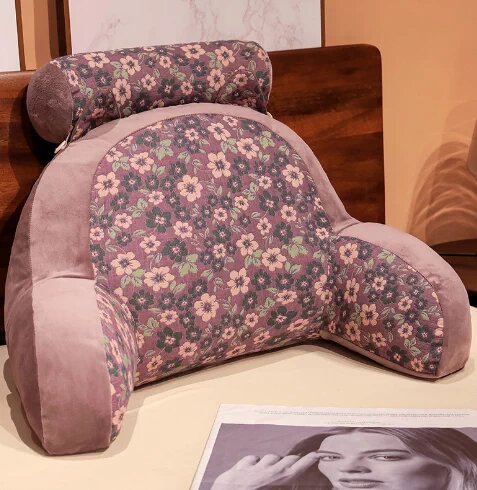 Подушка для кровати фиолетового цвета 55x35x15см, средний размер, с съемным чехлом