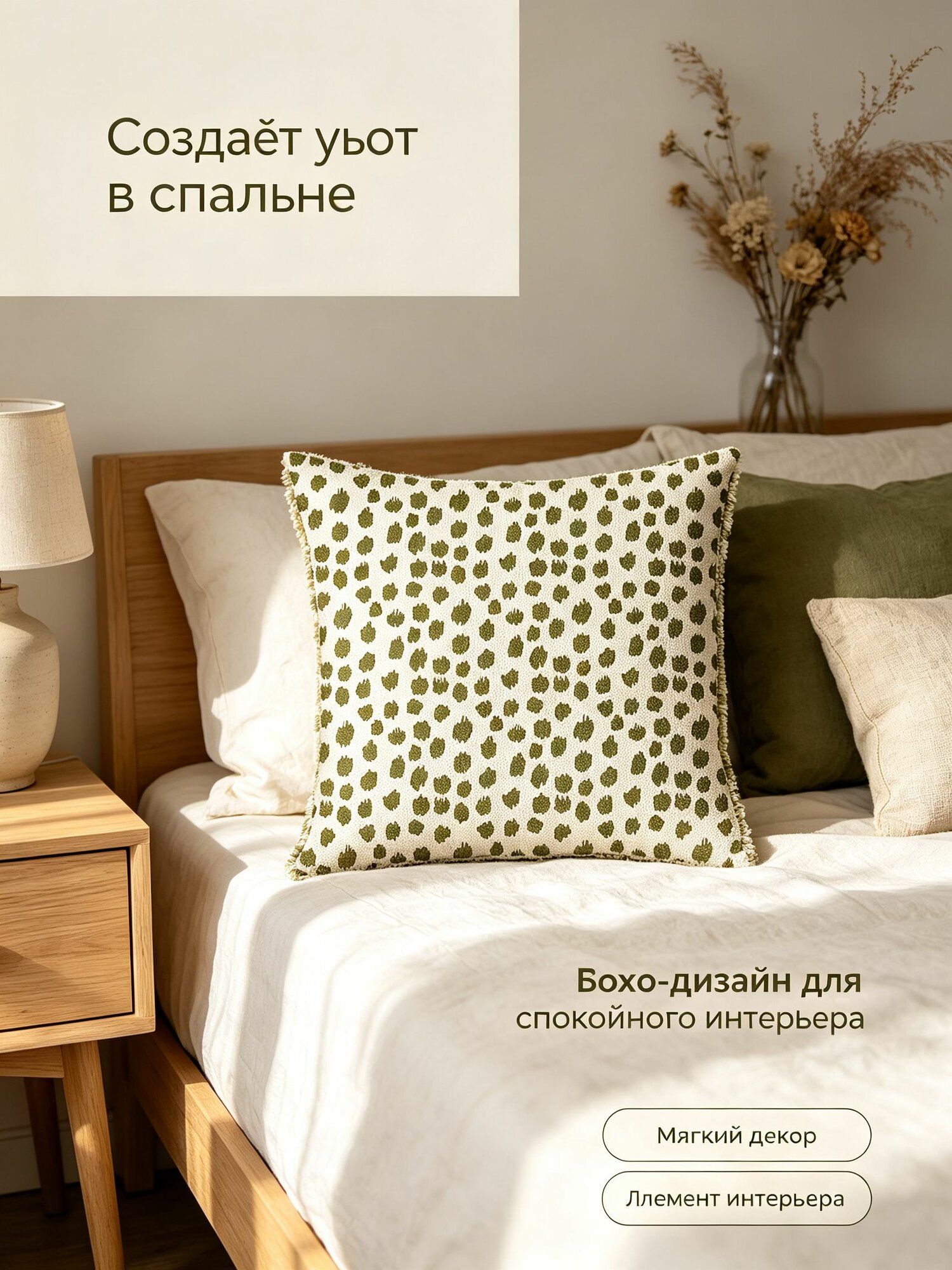 Наперник 1 шт лён, оливковый