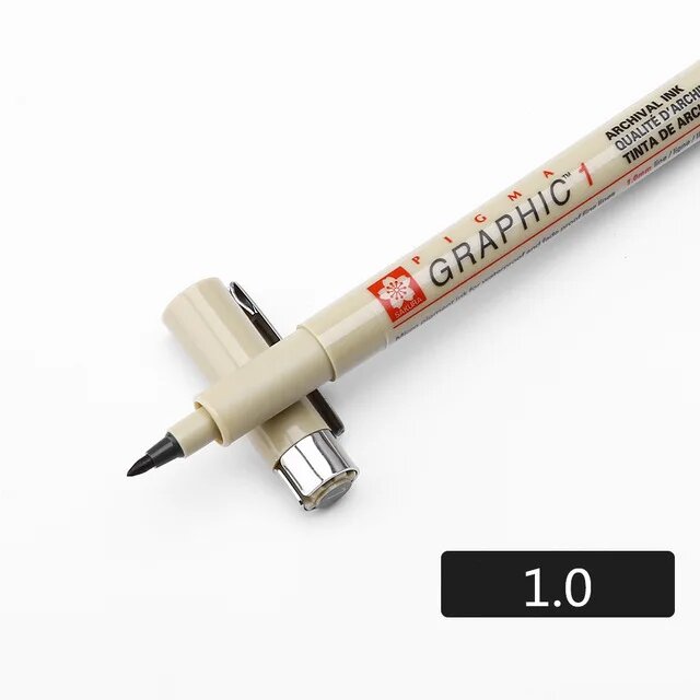TouchFIVE Черный Финелер Pigma Micron 0.05-0.8 для рисования Бежевый, 10mm