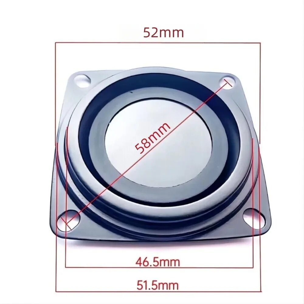 Диафрагма вибрации для вуфера 2/3/4 дюйма, черная 2 inches square