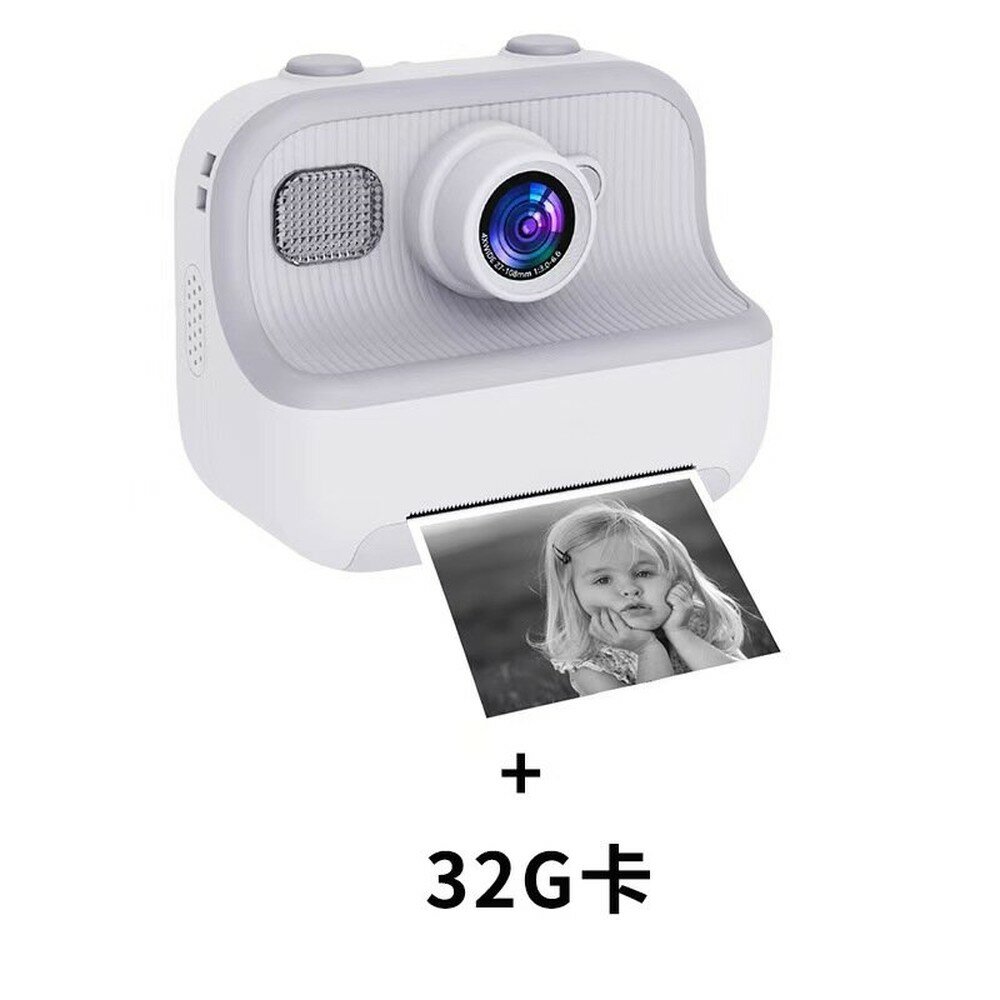 Детская цифровая фотокамера, для моментальной печати, с двойной камерой 32GB, селфи, флеш-карта