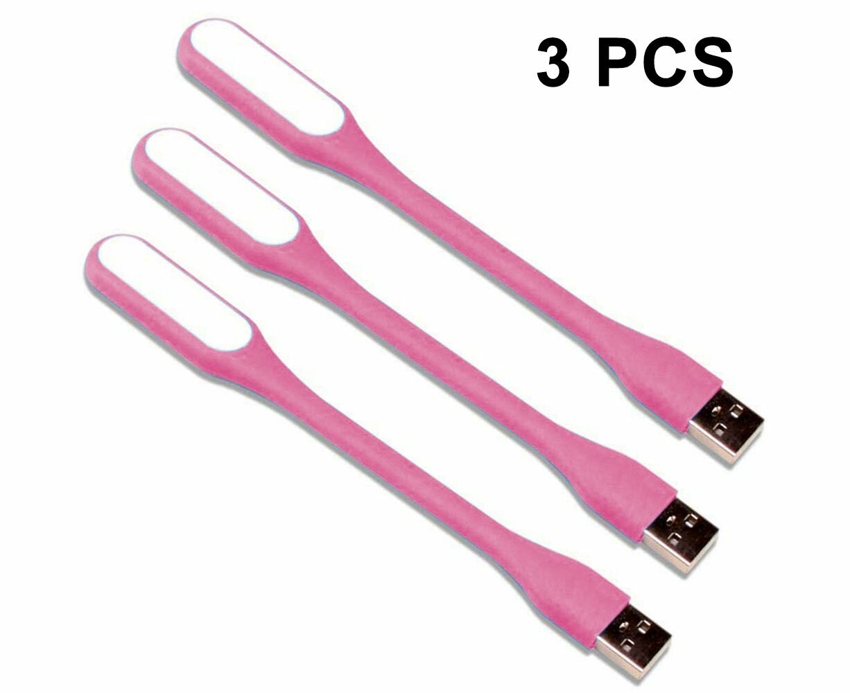 Комплект из 3 миниатюрных светодиодных USB-светильников, USB-подсветка для клавиатуры ноутбука, гибкий кабель.