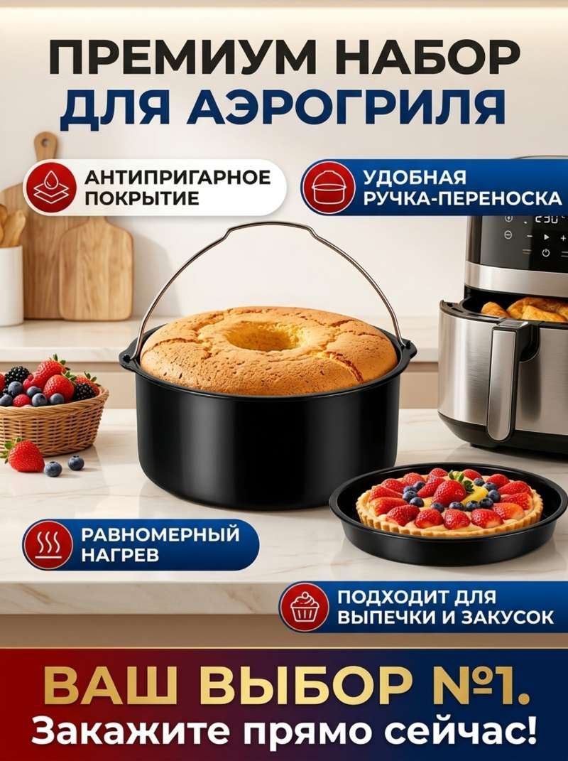 Форма для запекания 2 яч. 20 см x 20 см 2 шт углеродистая сталь круглая антипригарное покрытие черный