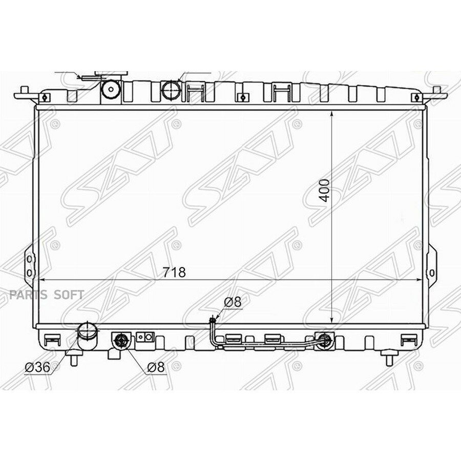 Радиатор Hyundai Sonata 98-13 / Kia Optima 00-05 от официального дистрибьютора, SAT, артикул HY0006