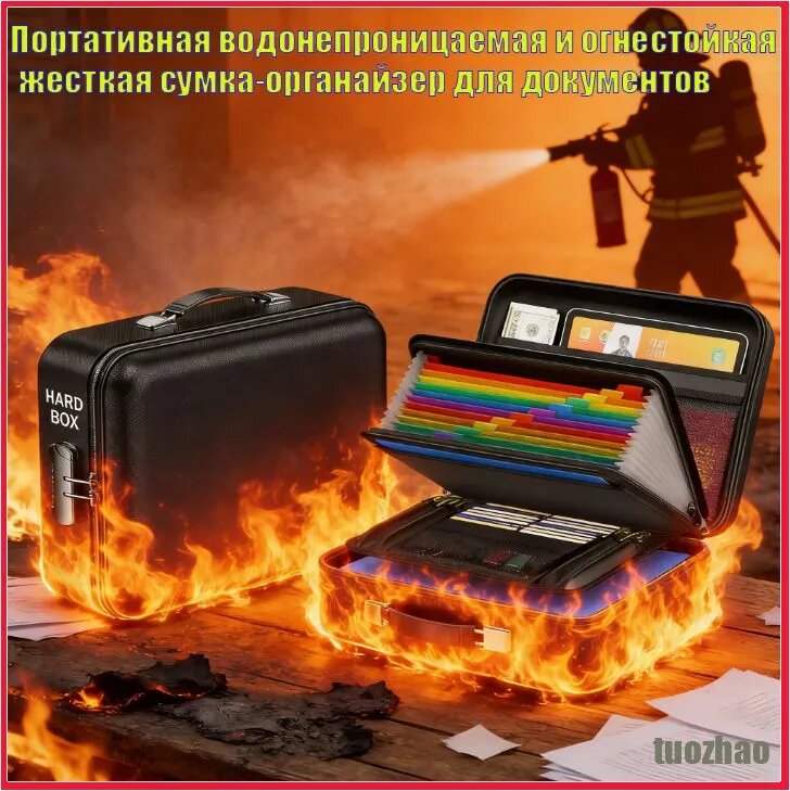 Папка огнестойкая, водонепроницаемая огнестойкая, для огнезащиты и хранения важных документов