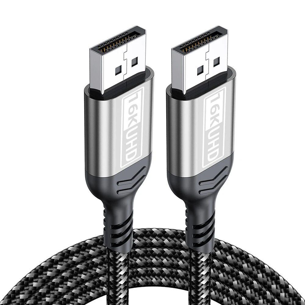 Кабель DisplayPort 2.1 Nephy 80 Гбит/с 1М 2М 3М 5М Черный, серый, 5м