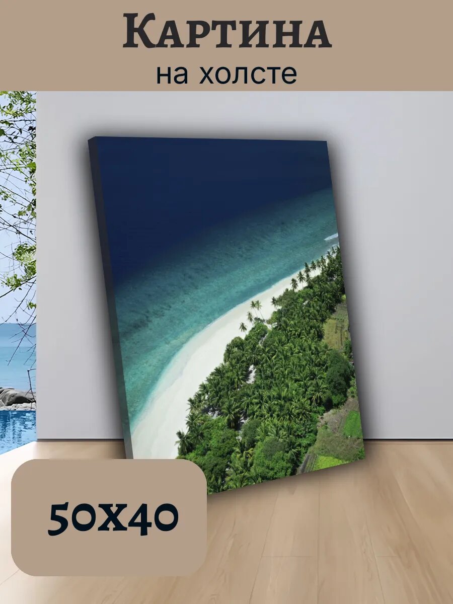 Картина Постер Мальдивы Maldives 40x50 тропический остров