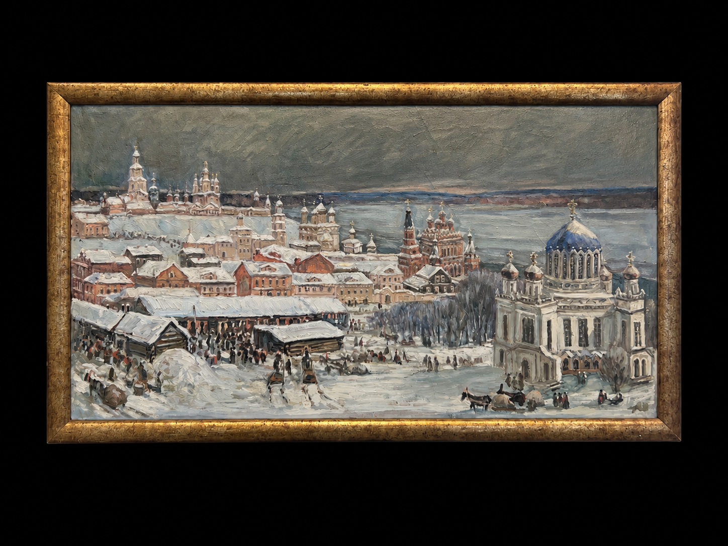 Картина "Старая Вятка" в раме, художник А. Н. Шабуров член СХР, кат. 3В. Холст, масло, 68х39 см. 2013 год