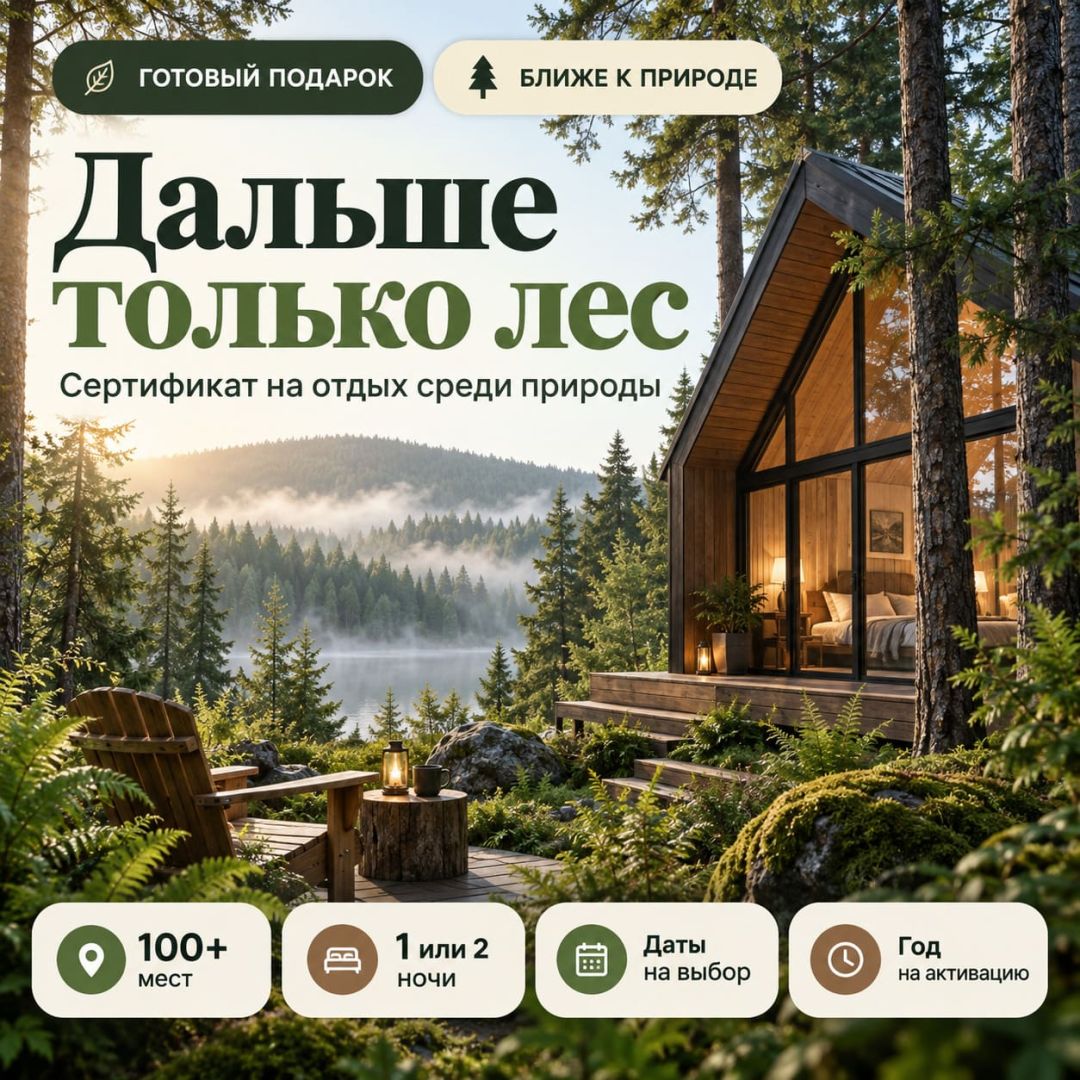 Подарочный набор «Дальше только лес» (116 впечатлений на выбор)