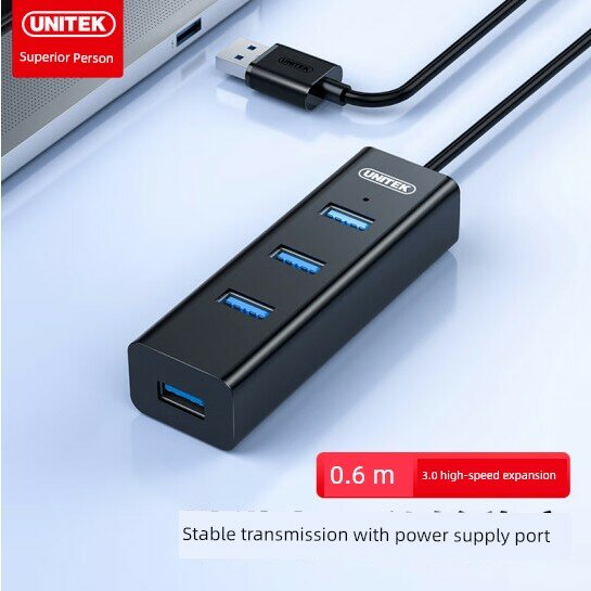 USB 3.0 4-портовый высокоскоростной хаб Y-3089BK черный кабель 0,6 м для ноутбука/ПК