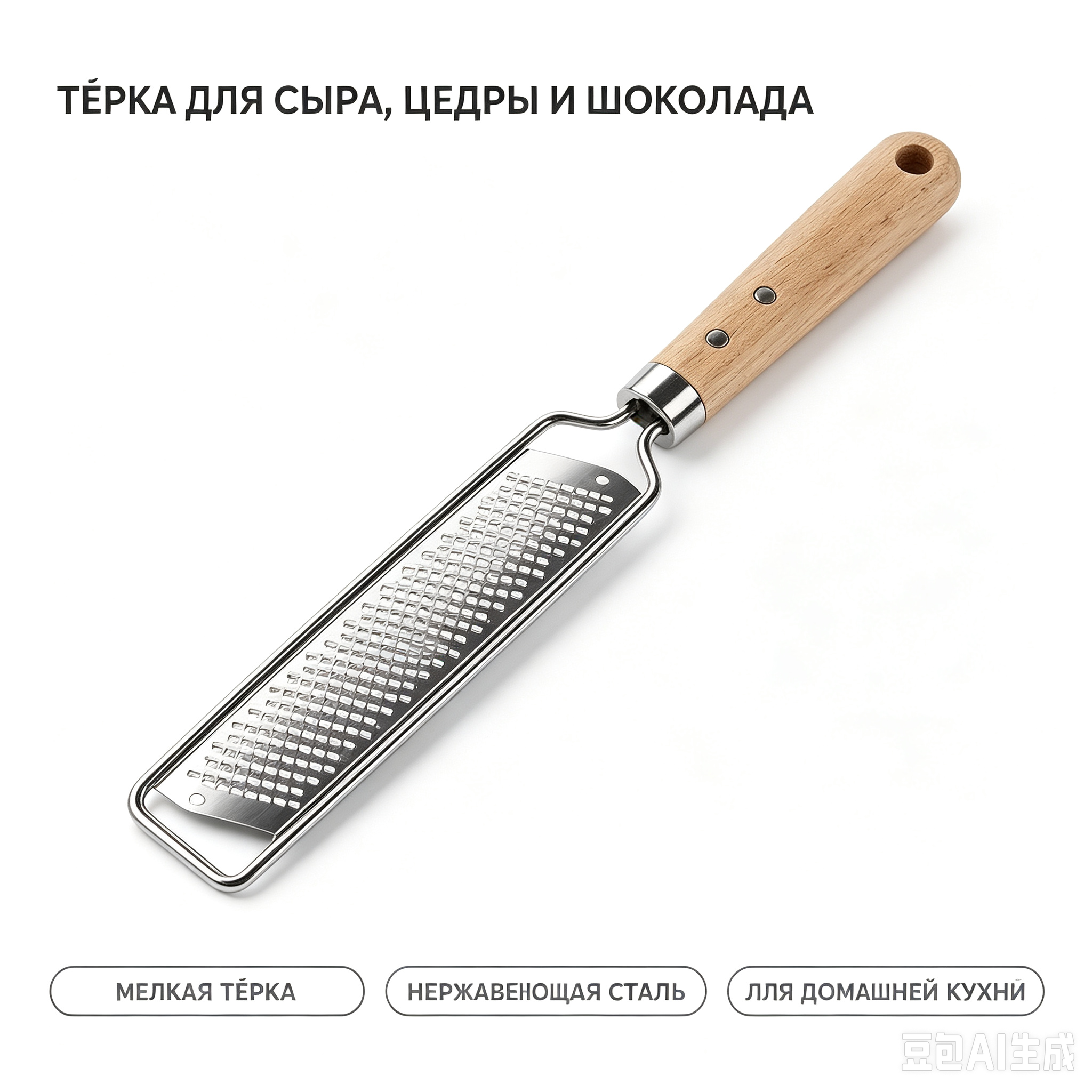 Кухонная тёрка, зестер для цитрусовых, тёрка для сыра, тёрка с деревянной ручкой, аксессуары для кухни