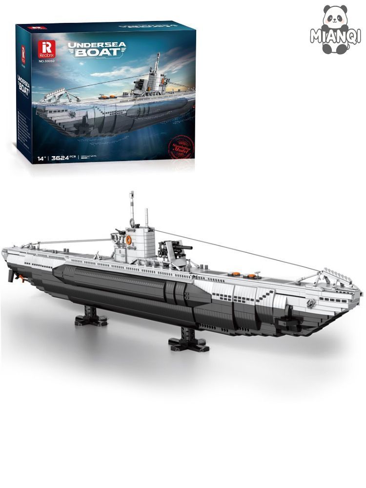 Конструктор пластиковый Reobrix 33050, армейская серия: Немецкая военная техника "Подводная лодка U-boat" (3624 детали), набор игрушек в сборе для детей и взрослых