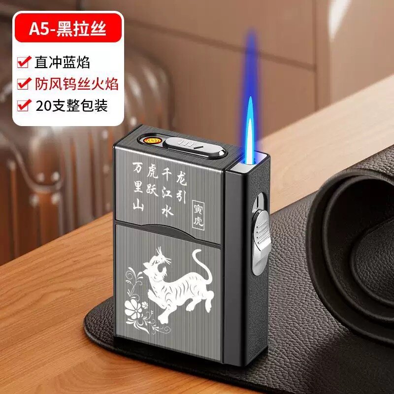 Портсигар металлический с USB зажигалкой, на магните, цвет серебро, 10х6х3 см, FatCat