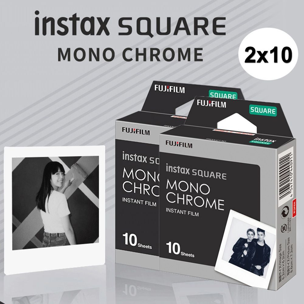 Картридж Fujifilm Instax SQUARE Mono Chrome для мгновенной печати, 2 упаковки по 10 снимков