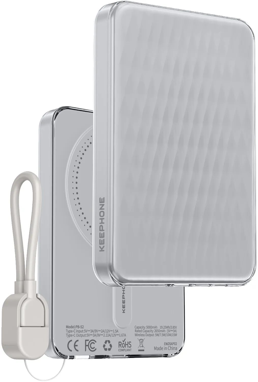 Внешний аккумулятор Keephone IceMag 5,000 mAh, Серый