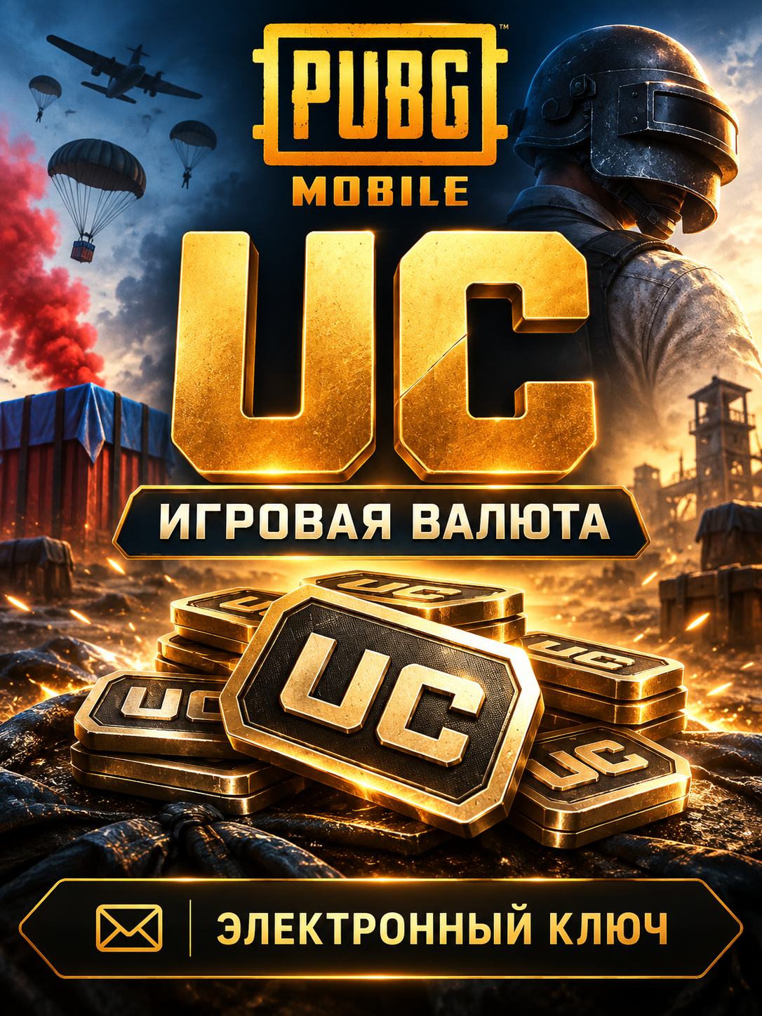 Игровая валюта PUBG Mobile - 1800 UC, электронный ключ