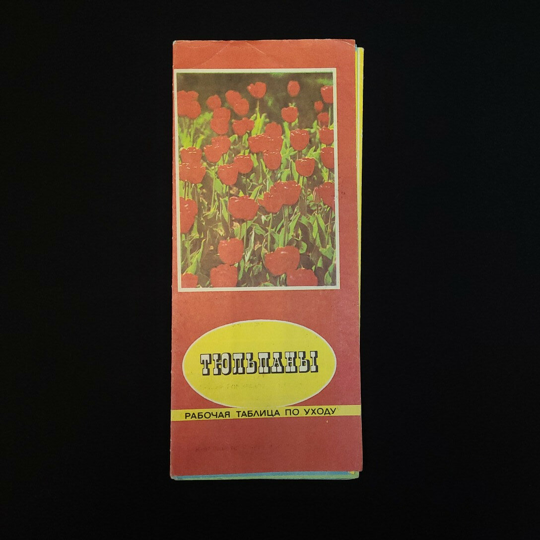 Зоя Левочкина. Тюльпаны, рабочая таблица по уходу. Книга СССР, садоводство и цветоводство