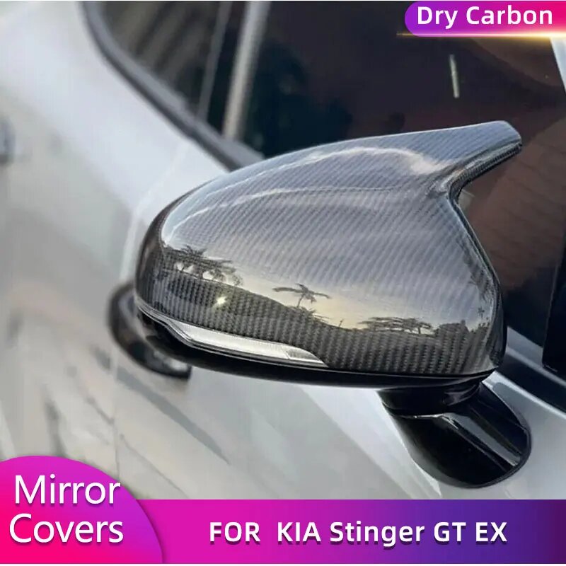 Накладки для сухого углеродного зеркала заднего вида для KIA Stinger GT EX Hatchback 4-Door 2018-2023, накладки на автомобильные гоночные зеркала заднего вида