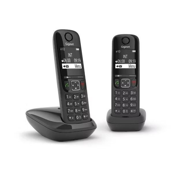 Р/Телефон Dect Gigaset AS690 DUO черный (труб. в компл:2шт) АОН