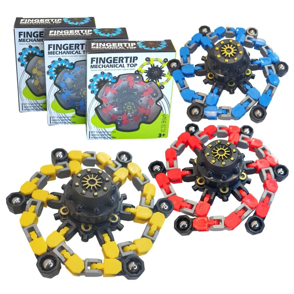 3 шт. Фиджет спиннер робот трансформер, Fidget Spinner, антистресс, набор
