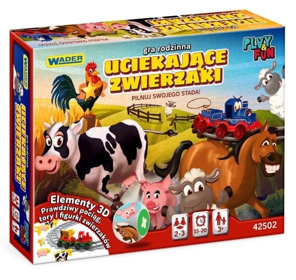 Настольная игра Wader "Убегающие зверята", разноцветный