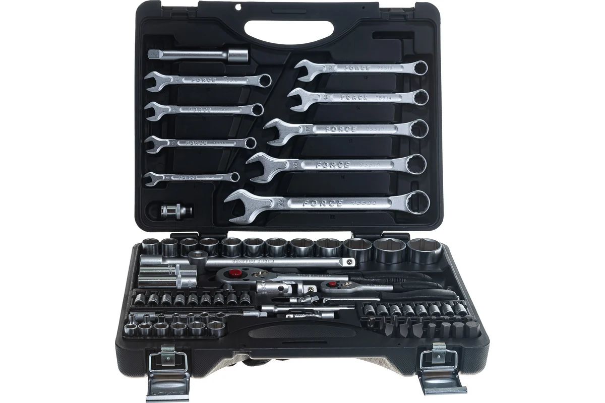 Набор инструмента FORCE 82 предмета 1/4"&1/2" (6-гр.)(4-32мм) 4821R-5