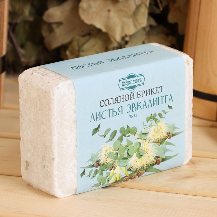 Соляной брикет "Листья эвкалипта", 1,35 кг "Добропаровъ"