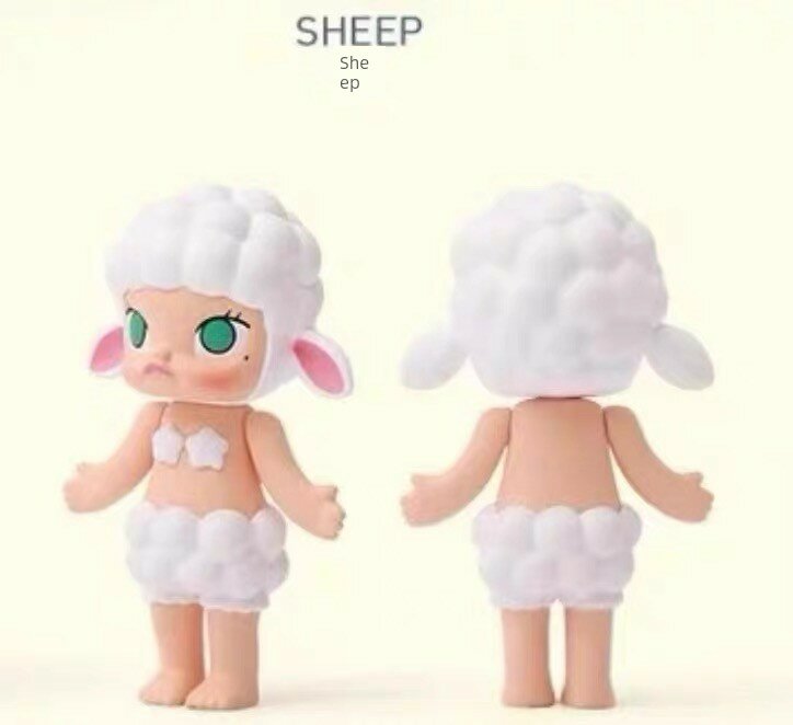 Официальная коллекционная фигурка Pop Mart MOLLY 12 Зодиакальная Серия Слепая Коробка - Овца, Одна штука, Трендовый