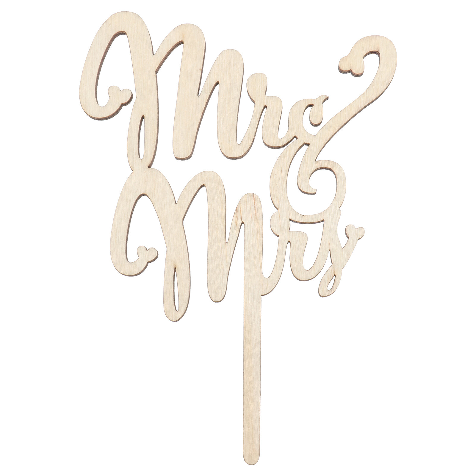Деревянный свадебный топпер mr&mrs для украшения торта бежевого цвета