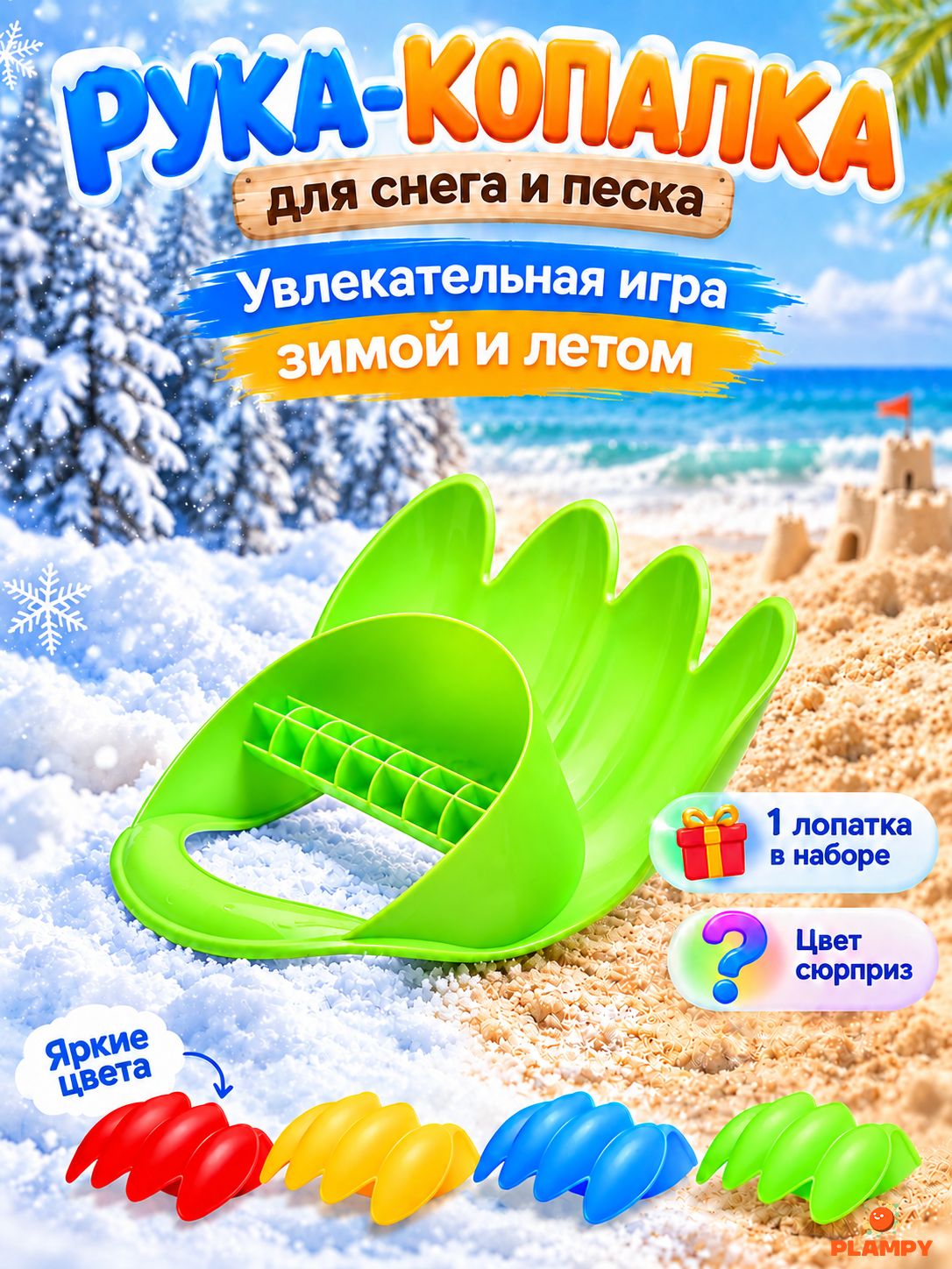 Plampy Игрушка для песка и снега Рука-копалка Коготь Дракона