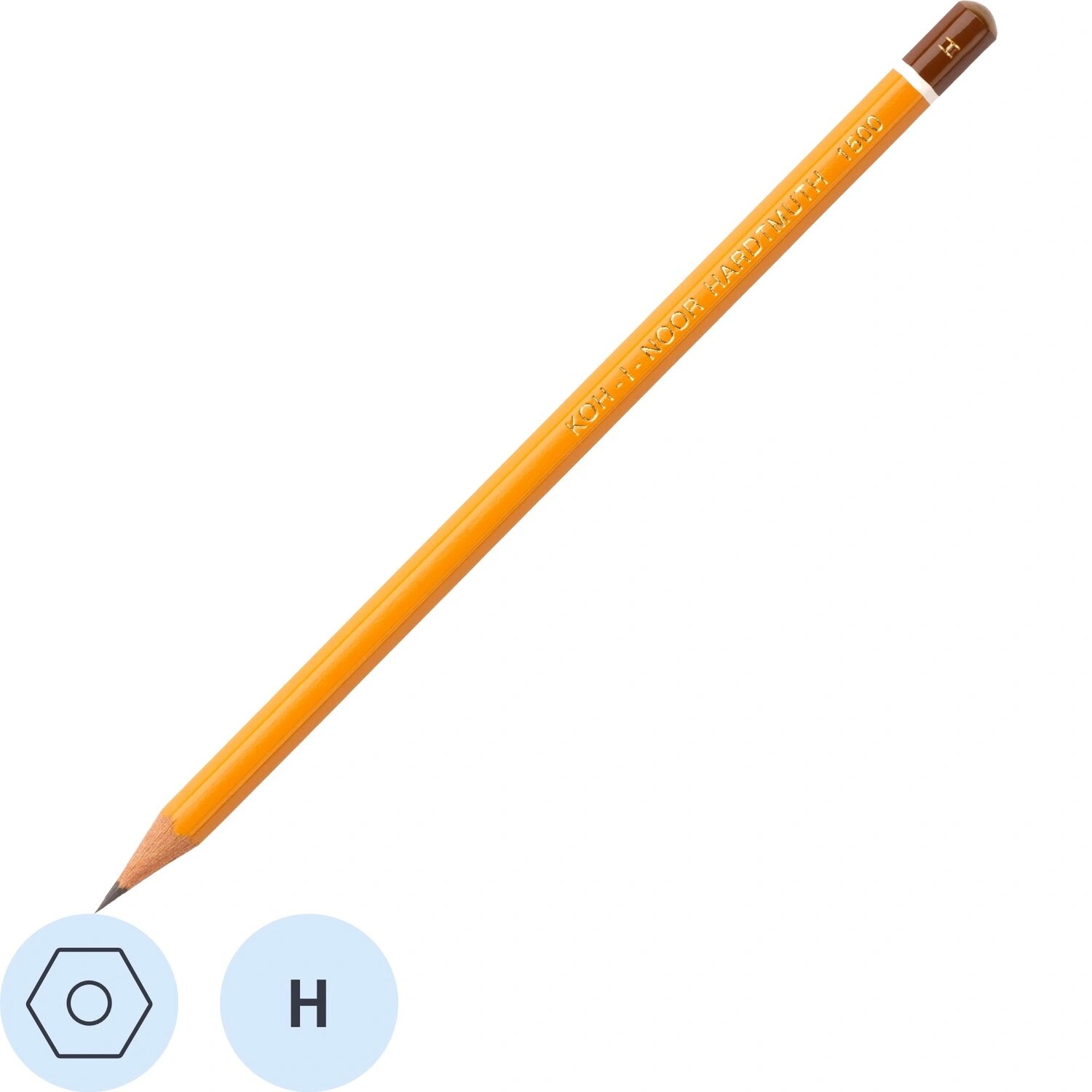 Koh-i-Noor Карандаш чернографитный H Koh-i-Noor 1500 заточенный шестигранный