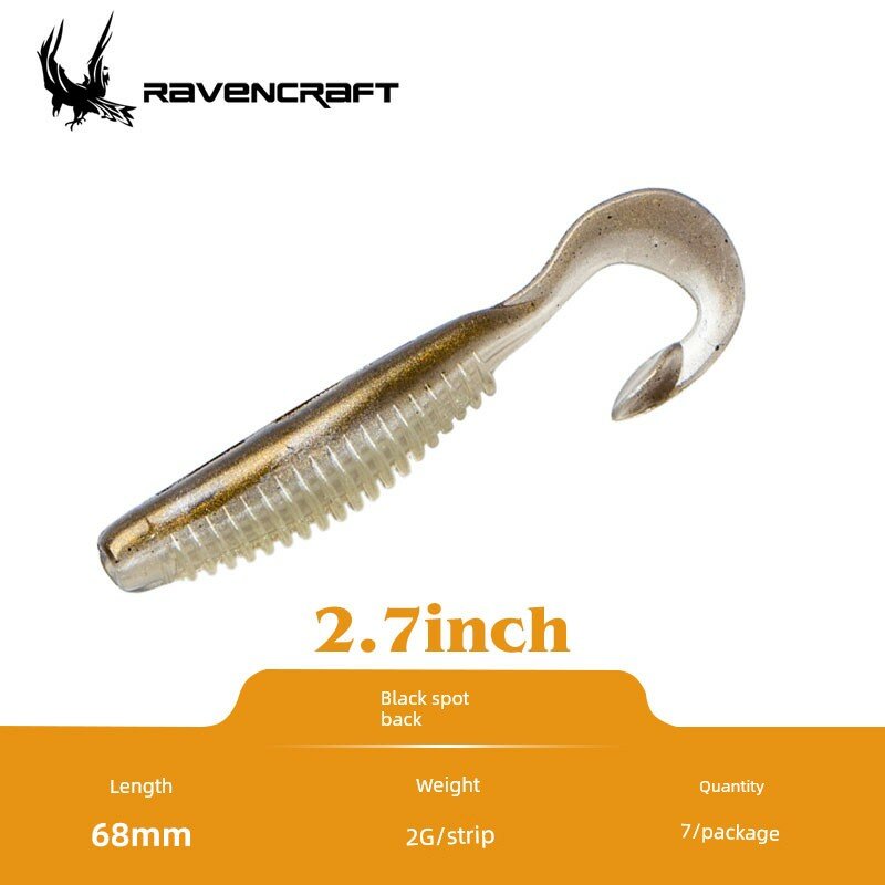 Ravencraft Midnight Raven PANDINUS 2,7 дюйма мягкая рыболовная приманка для ловли карпа и окуня - черные пятна