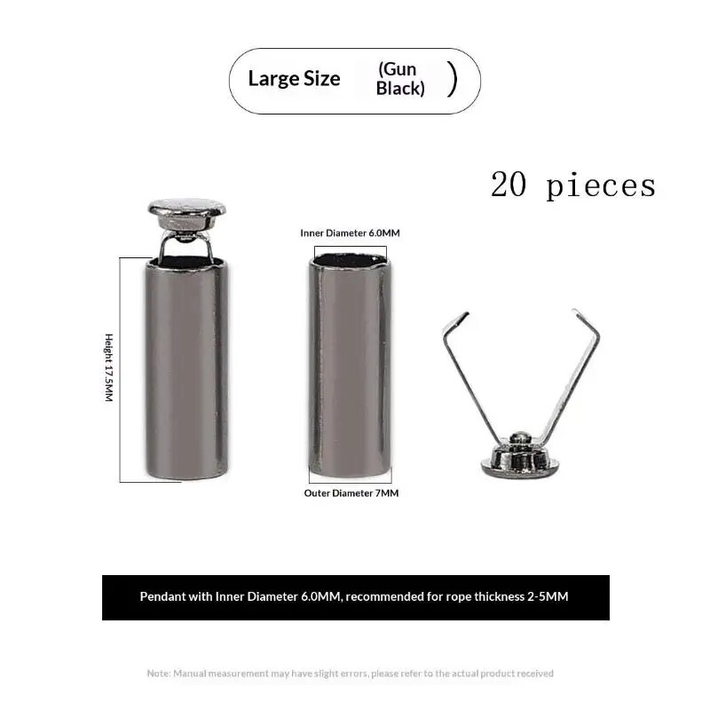 Стопорные кнопки для шнурков JETTING 20 шт. Gun Black 20pcs