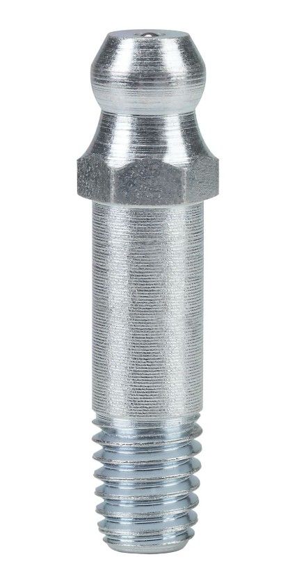 Пресс-масленка прямая оц. H1 M6x1 L-29мм, комплект 10 шт, (тавотница), оцинкованная сталь, Европейский стандарт DIN71412, MasloSmenka 010117-10