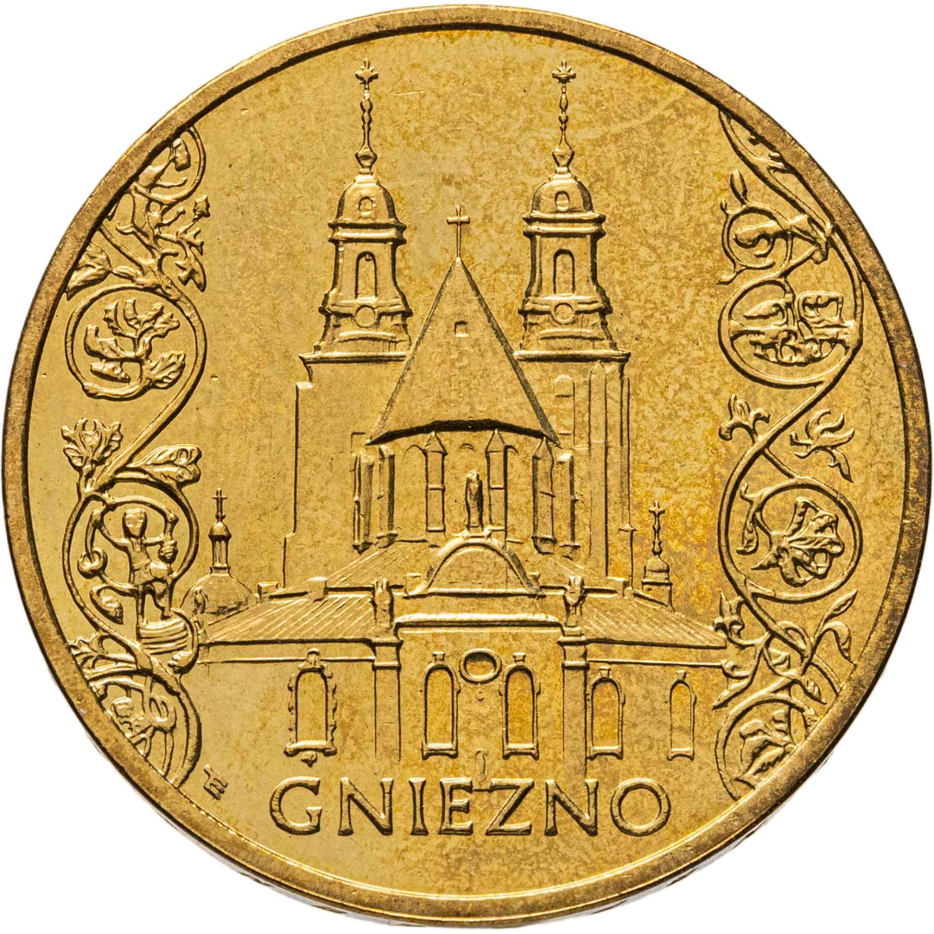 Польша 2 злотых 2005 "Гнезно Gniezno", Латунь, в сохранности UNC