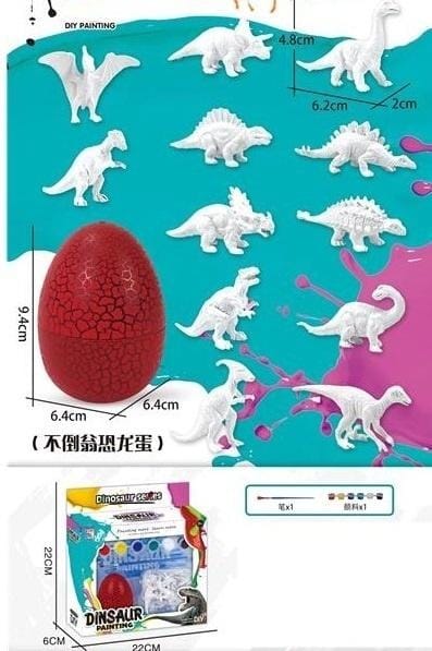 Набор для рисования, росписи Maksik, яйцо с динозавром, фигурка для раскрашивания для детей