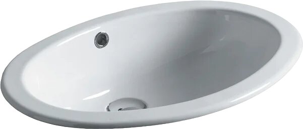 Раковина встраиваемая сверху Simas Top e lavabi d'arredo S50P bi 55 полувстраиваемая, без отверстия под смеситель, фарфоровая, раковина для ванной, белая, о