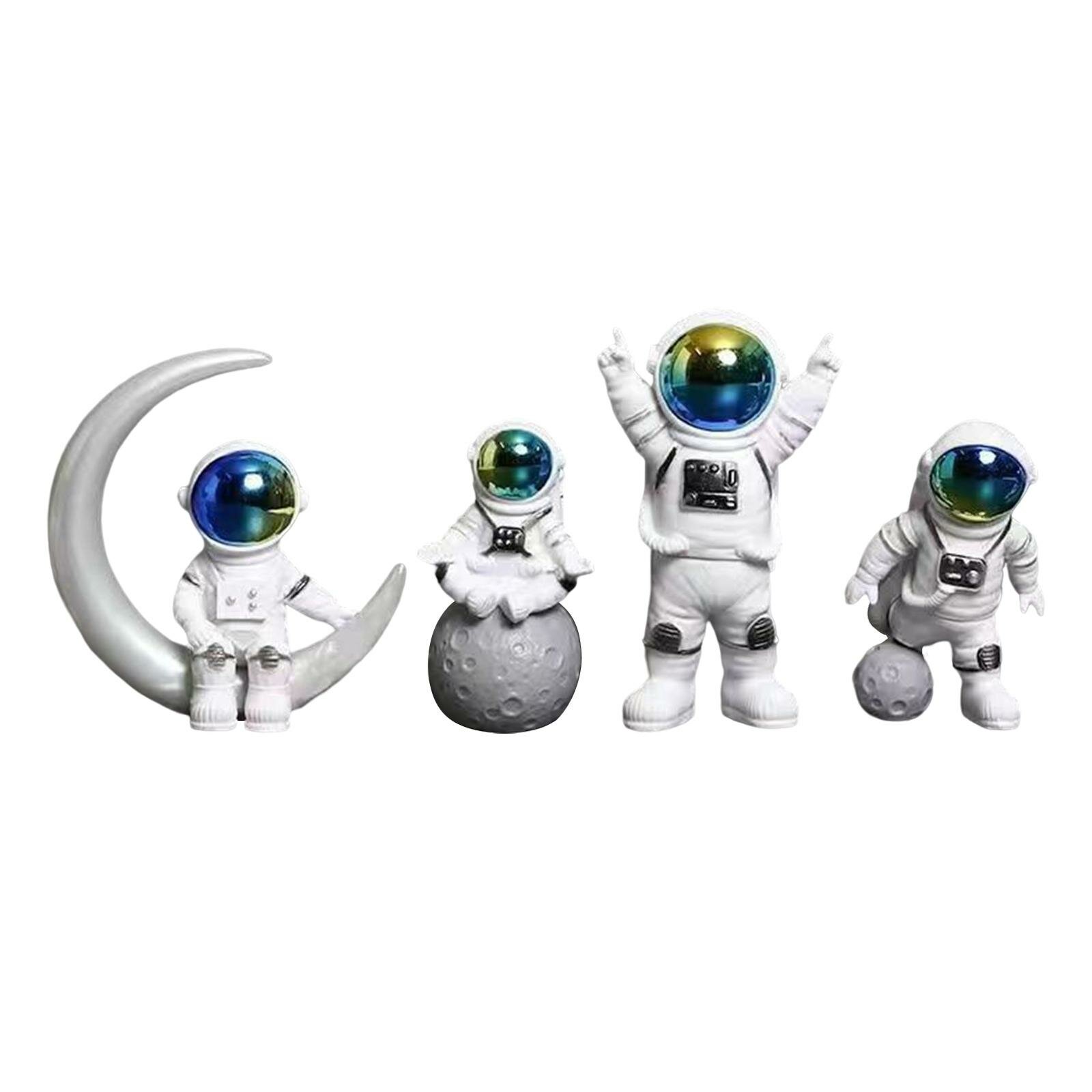 Фигурка космонавта, скульптура космонавта из смолы, украшение для офисной вечеринки, 4 шт.
