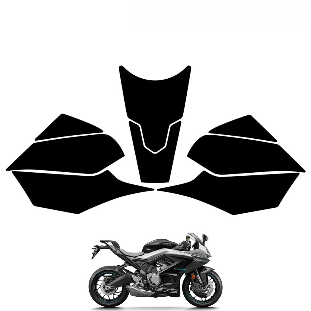 Наклейка-протектор на бак мотоцикла CFMOTO 675SR 675 SR 675 SS CF Moto 675SR-R 675 Черный, STYLE 4