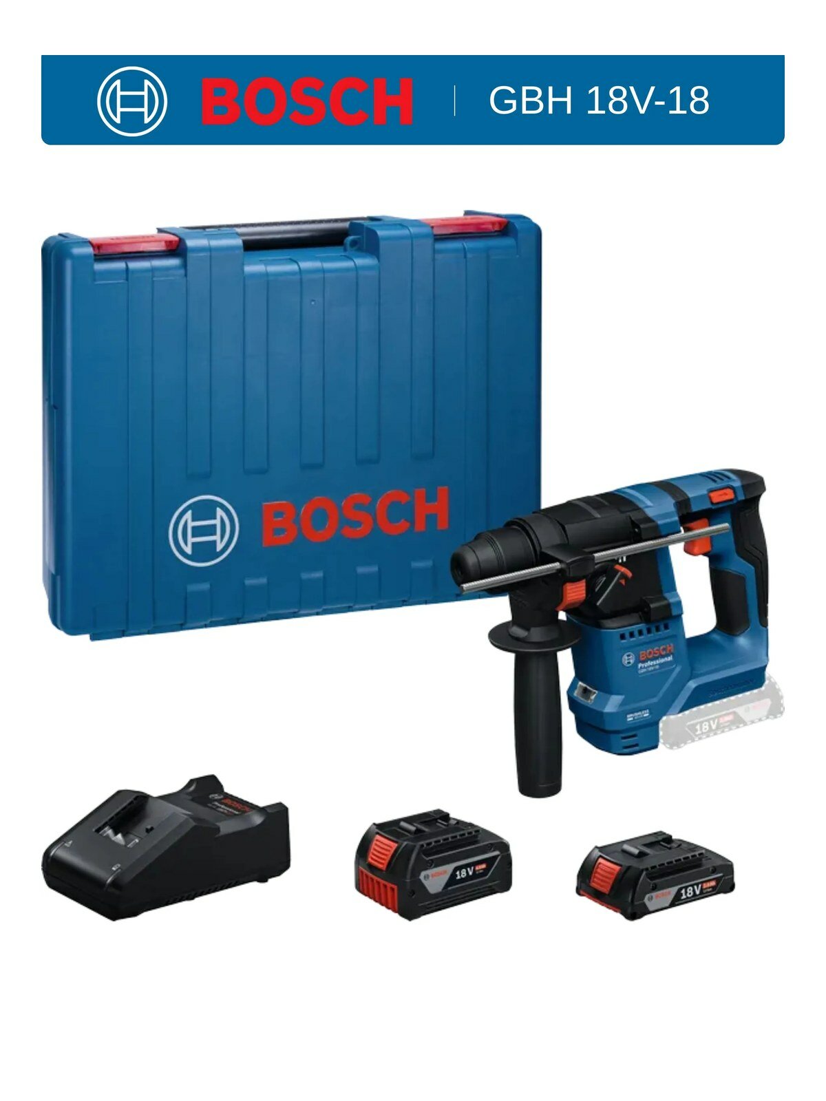 Перфоратор аккумуляторный Bosch GBH 18V-18 Professional EXCLUSIVE, бесщёточный мотор, KickBack Control, Vibration Control, арт. 0611927004