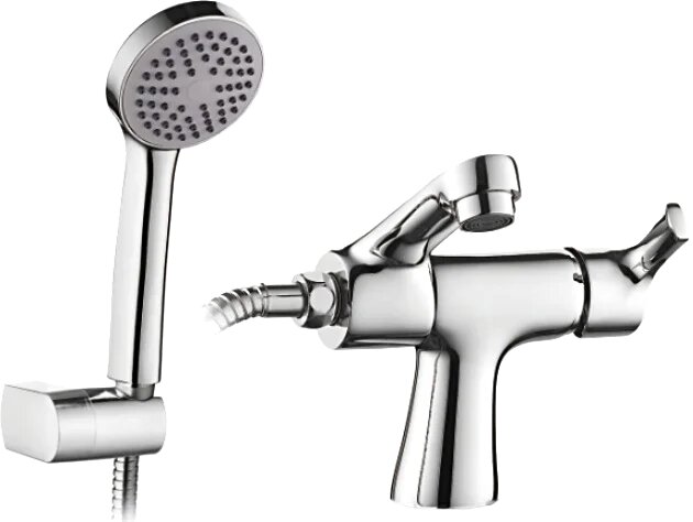 Смеситель на борт ванны Ledeme H55 L1055-16 С внутренней частью, встраиваемый, с душевой лейкой, хром, глянцевый, латунный, смеситель для ванны с душем, рычажный