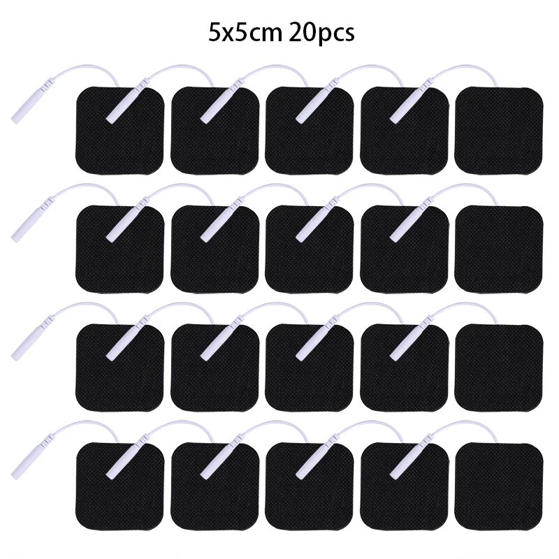 Съемные электроды для EMS-массажера Yinhang 5x5 см 10 шт. Black 20pcs 5x5cm