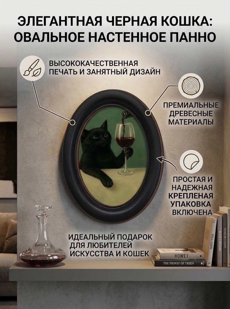 Элегантная черная кошка, Артикул: 5609905344, Цвет: A12 — информация о товаре в карточке