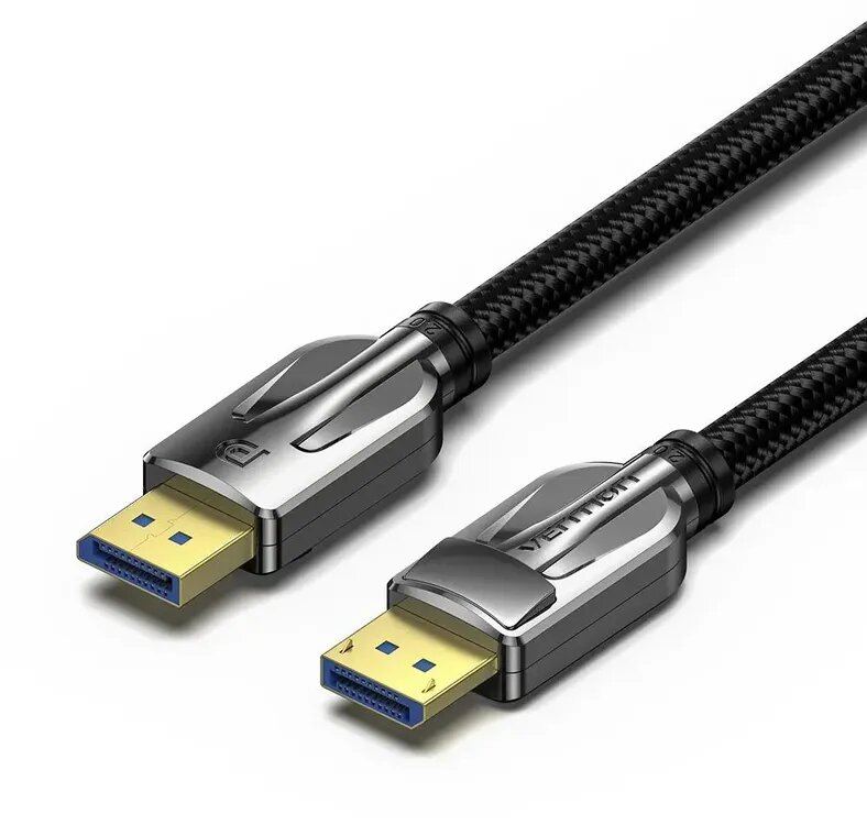 Кабель аудио-видео VENTION HGAB, DisplayPort (m) - DisplayPort (m), ver 2.1, AWG30, медный, 1.5м, GOLD, черный