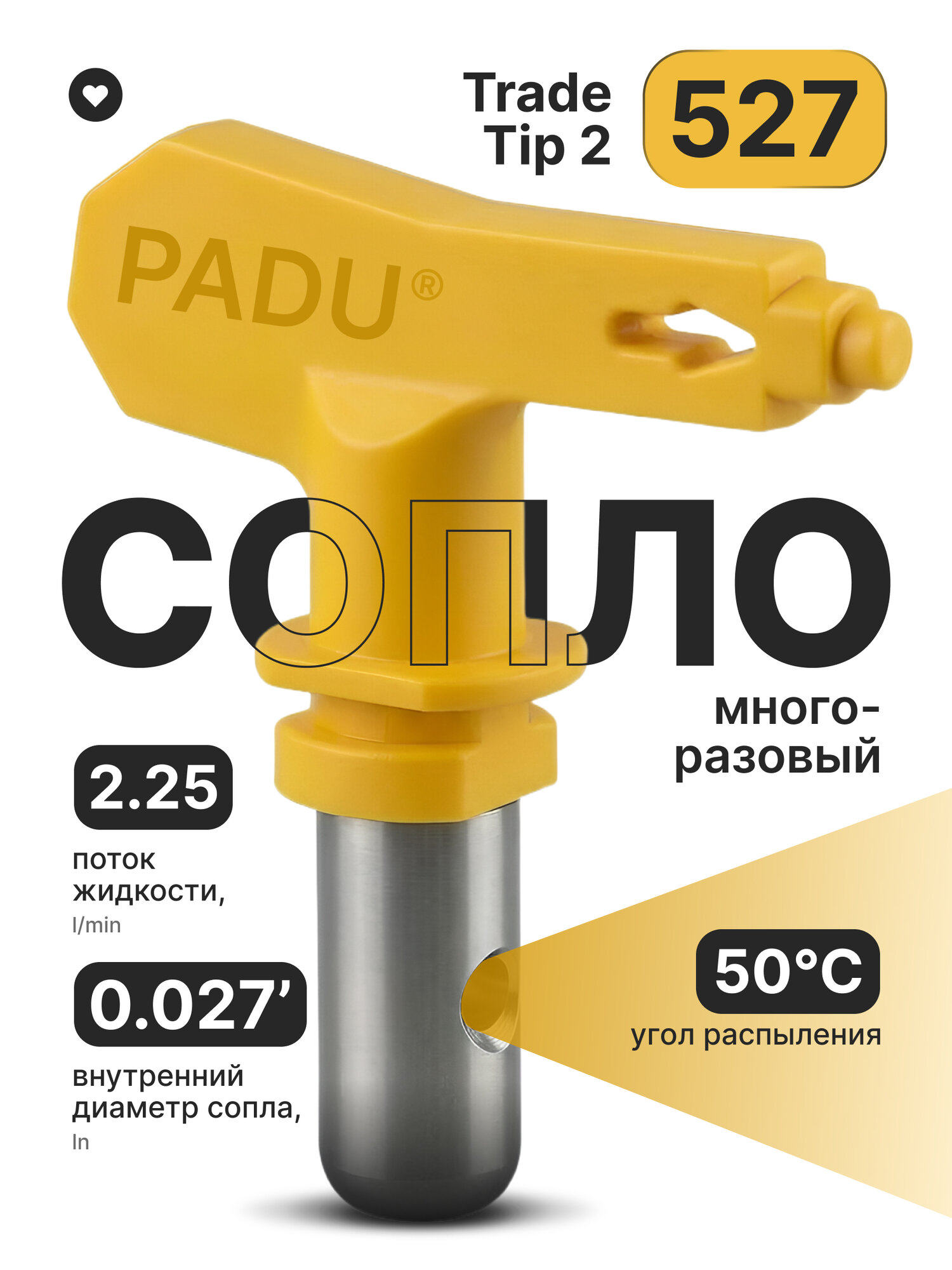 Сопло Trade Tip 2 527 безвоздушное для покрасочного пистолета / для краскопульта
