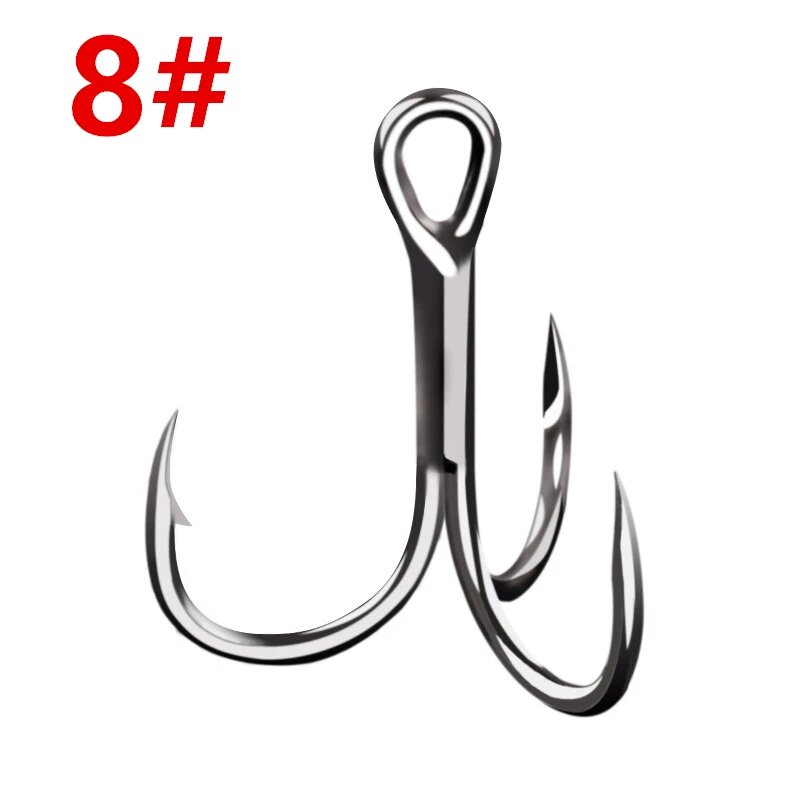 Крючки для приманки 8# без перьев, набор из 10 штук для ловли рыбы 2-4 фунта, идеально для пресноводной рыбалки