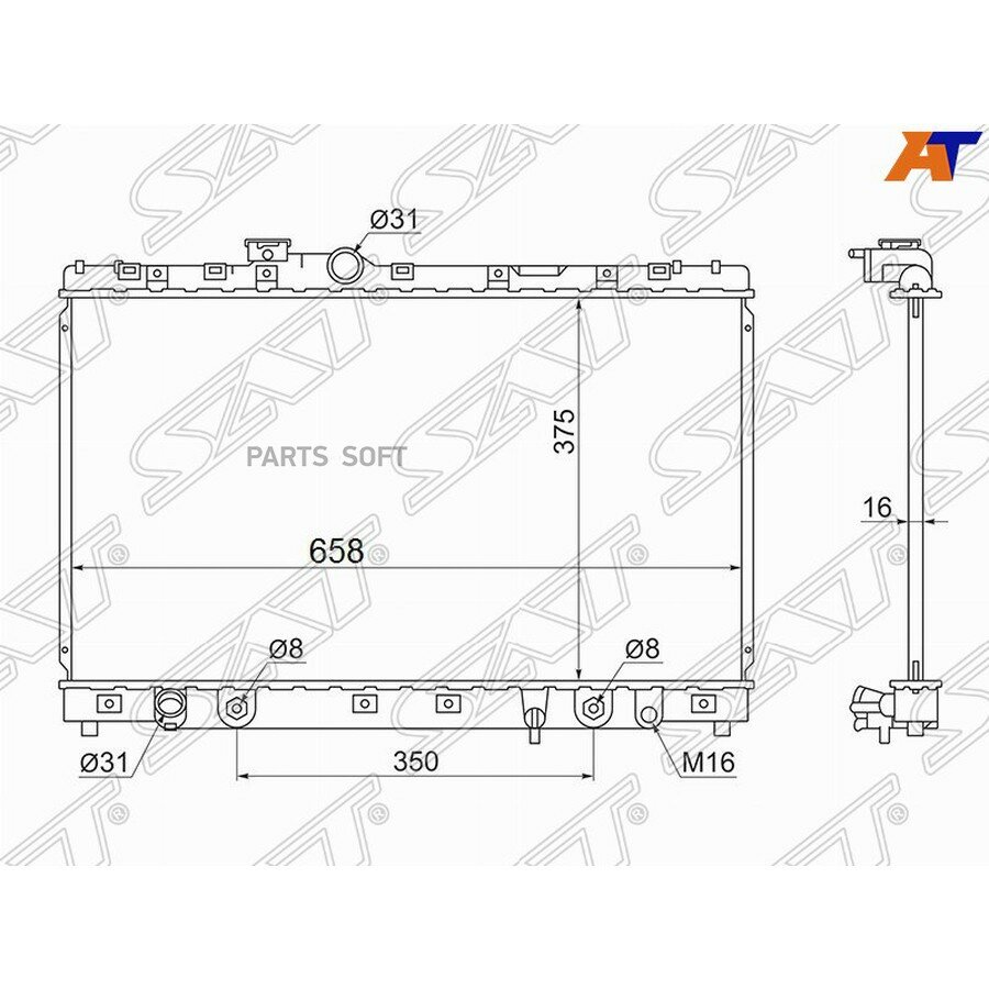 Радиатор Lexus IS 98-05 / Toyota Altezza 98-05 от официального дистрибьютора, SAT, артикул TY00055SXE